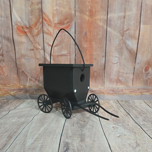Accents | Amish Crafted Buggy Bird House With Cast Aluminum Wheels And ...